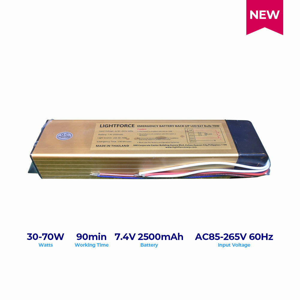 Battery Backup for E27 70W – Lightforce Corporation