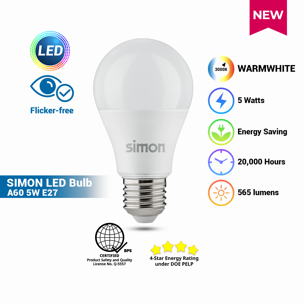 SIMON LED BULB A60 5W E27 – Lightforce Corporation