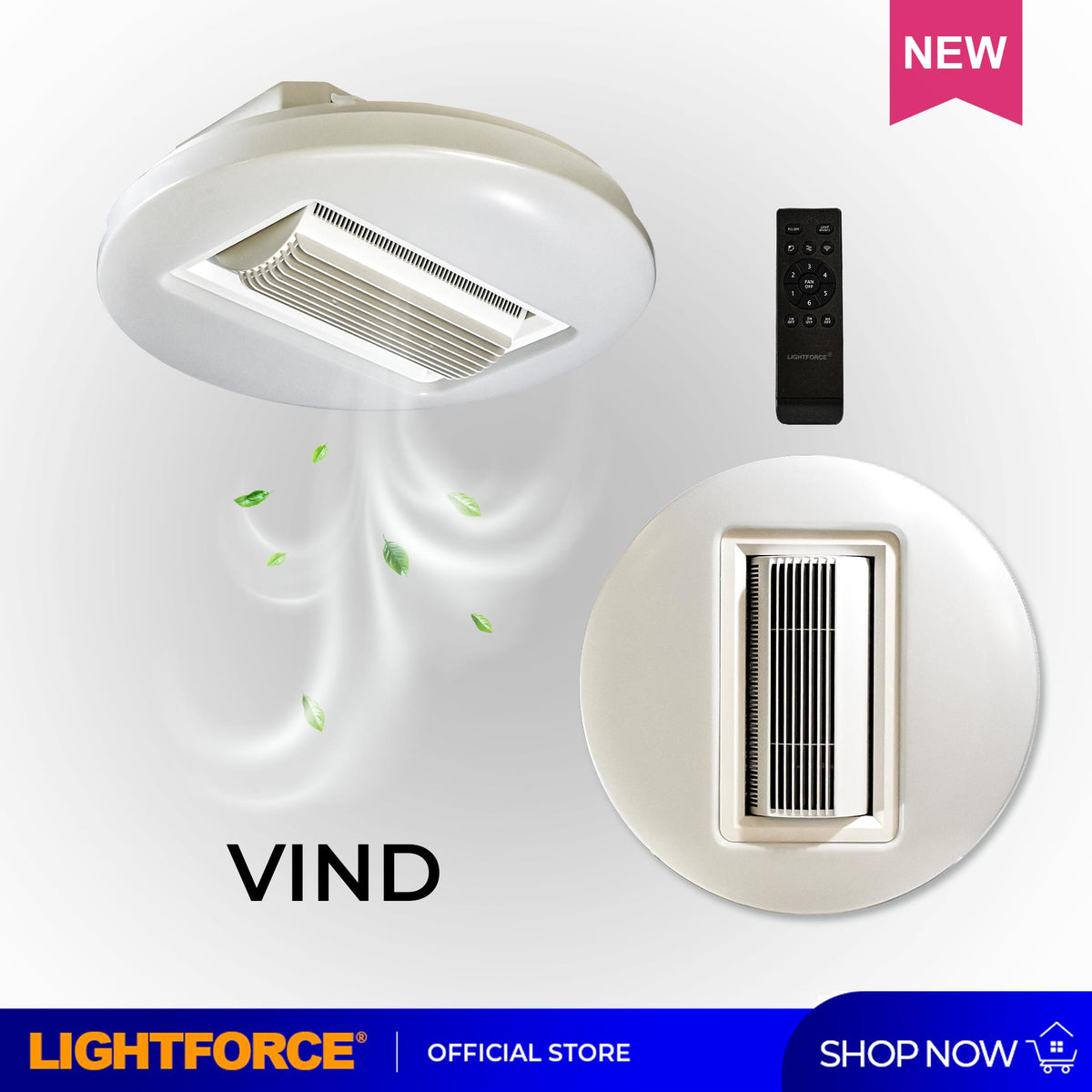 VIND Ceiling Fan with LED Light, Remote Control & Voice Command (Aladd ...
